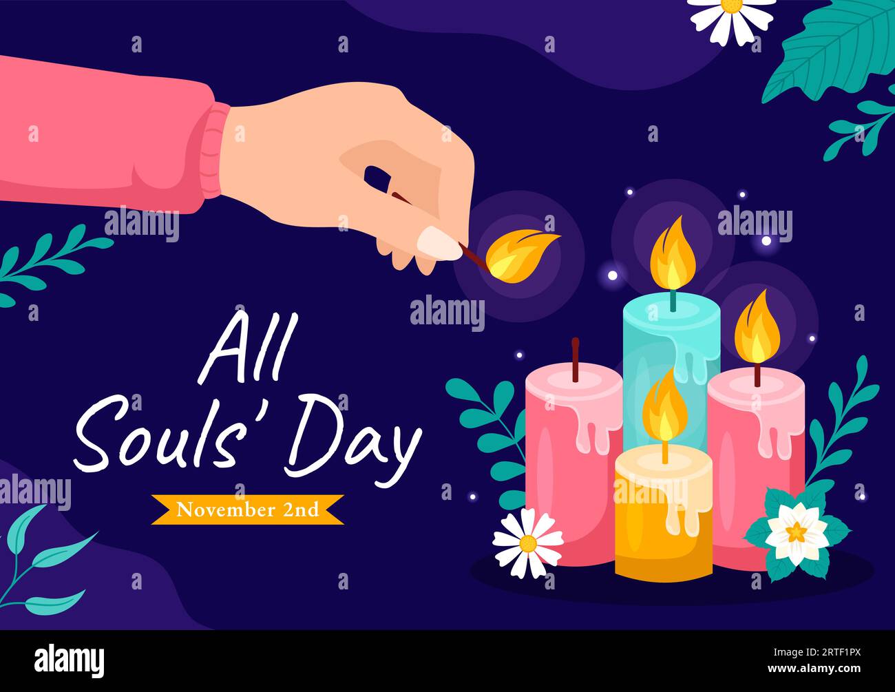 All Souls Day Vector Illustration to Commemorate All Deceased Believers ...