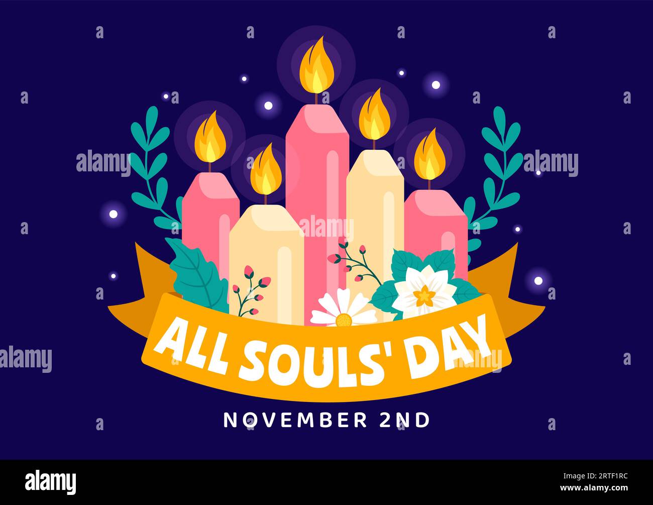 All Souls Day Vector Illustration To Commemorate All Deceased Believers In The Christian