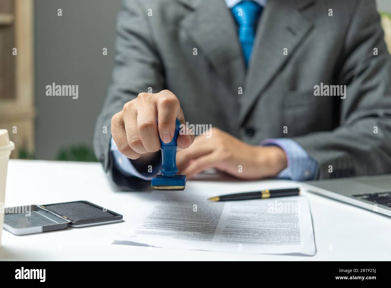 Signing approval record documents stamp confirmation occupation ...