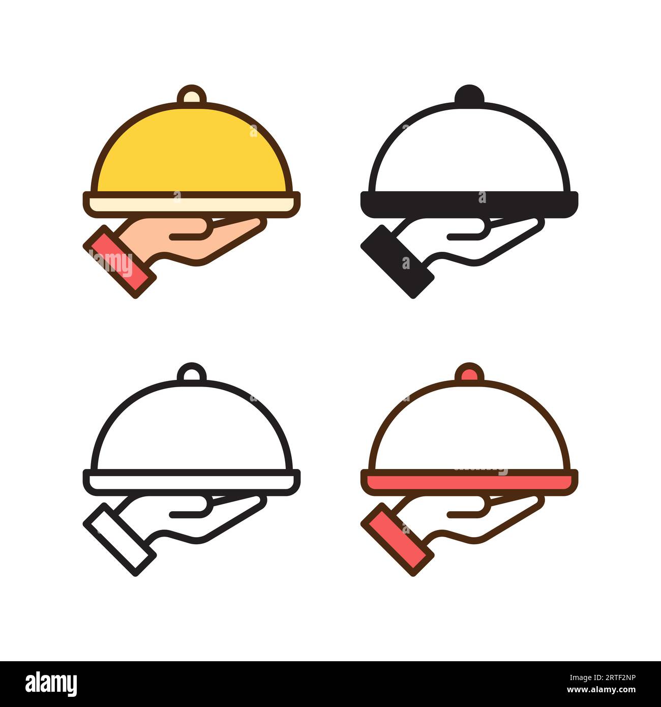 serving tray line and glyph icon, food and restaurant, dish sign ...