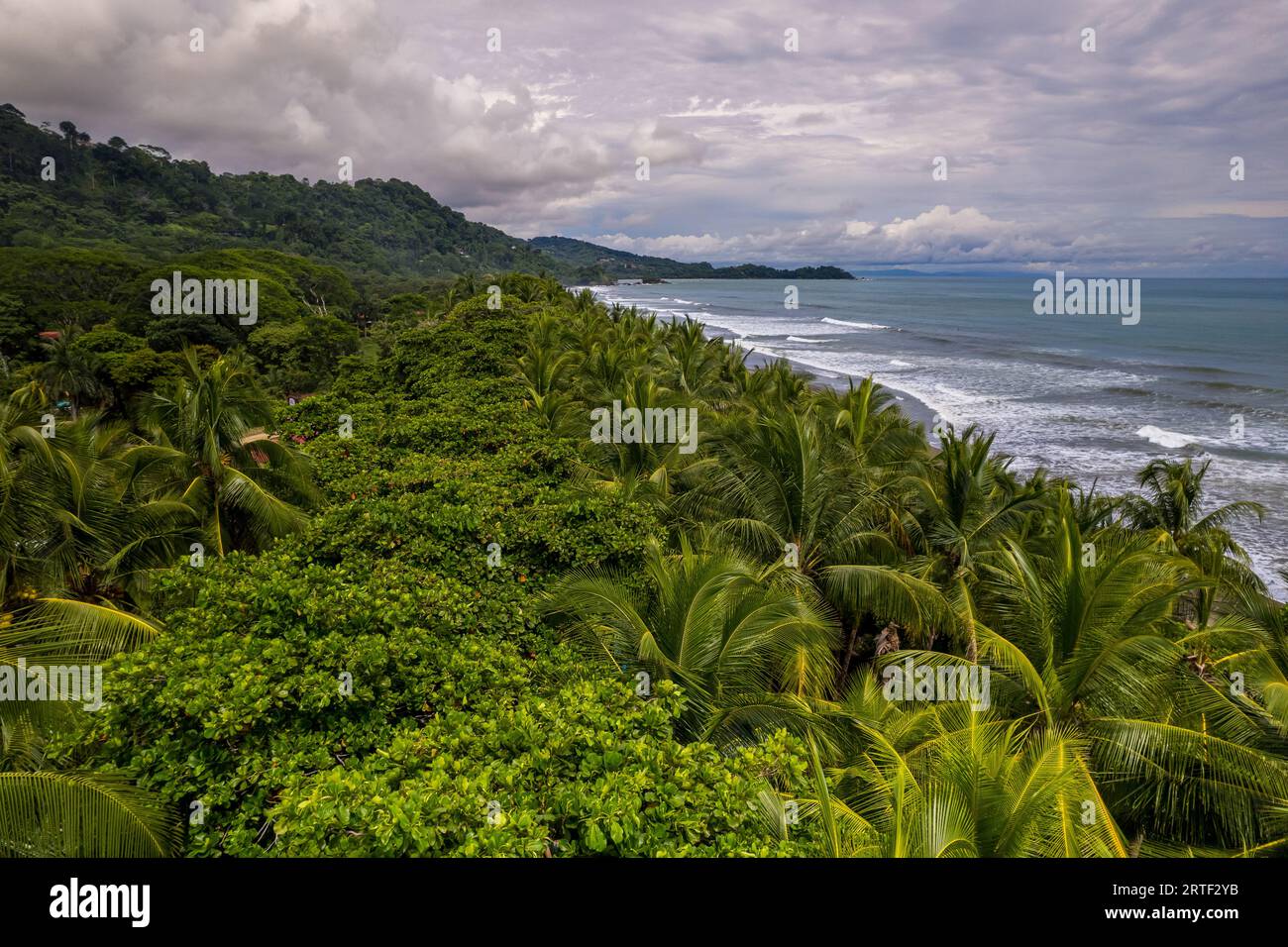 Beautiful aerial view of Dominical Beach and The Baru River in Costa ...
