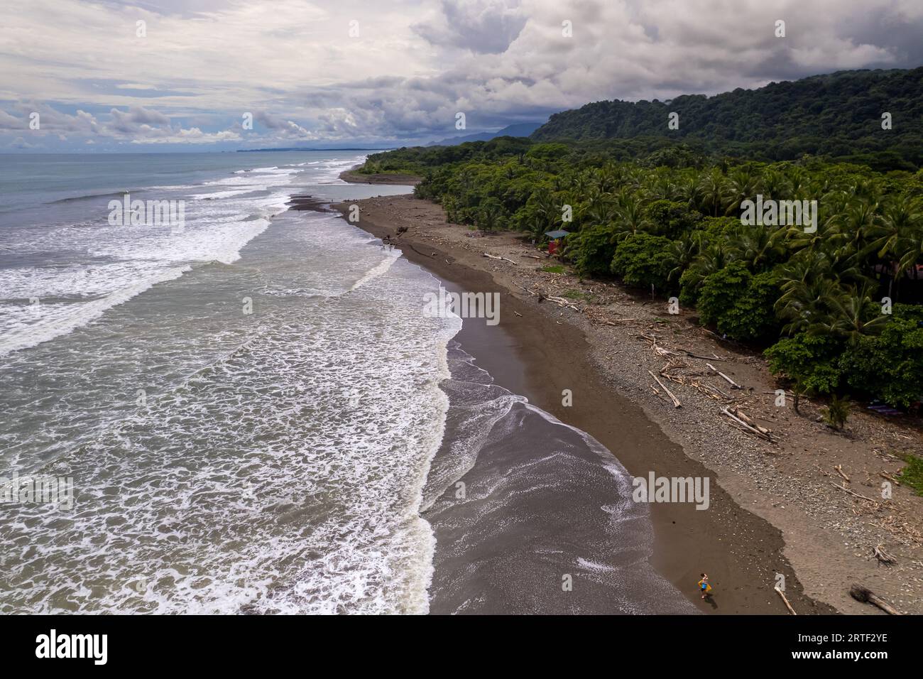 Beautiful aerial view of Dominical Beach and The Baru River in Costa ...