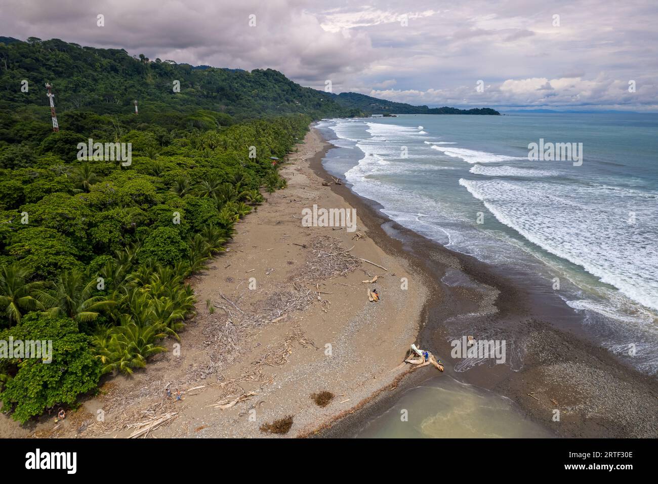 Beautiful aerial view of Dominical Beach and The Baru River in Costa ...