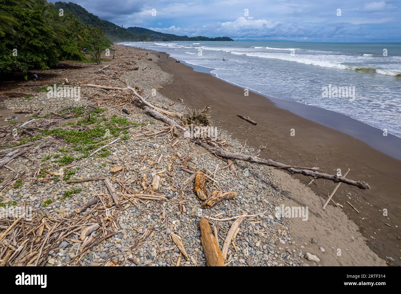 Beautiful aerial view of Dominical Beach and The Baru River in Costa ...