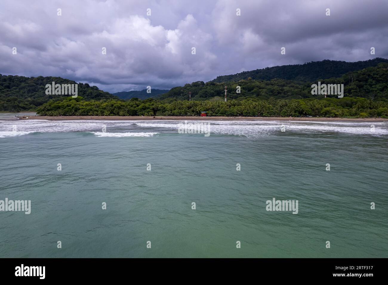 Beautiful aerial view of Dominical Beach and The Baru River in Costa ...