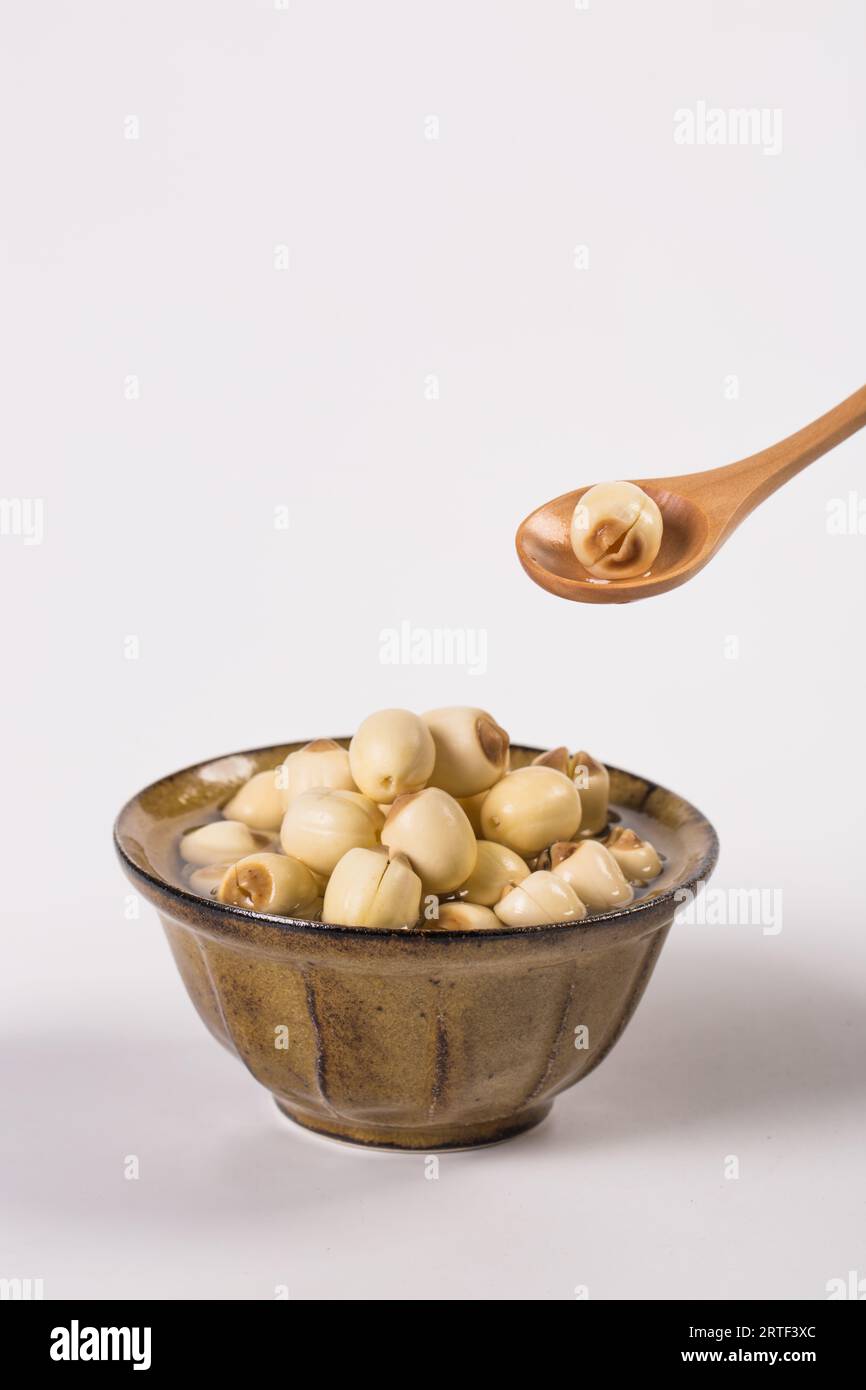 Dry Lotus seed or lotus nut (lat.Nelumbo nucifera). Used in Asian ...