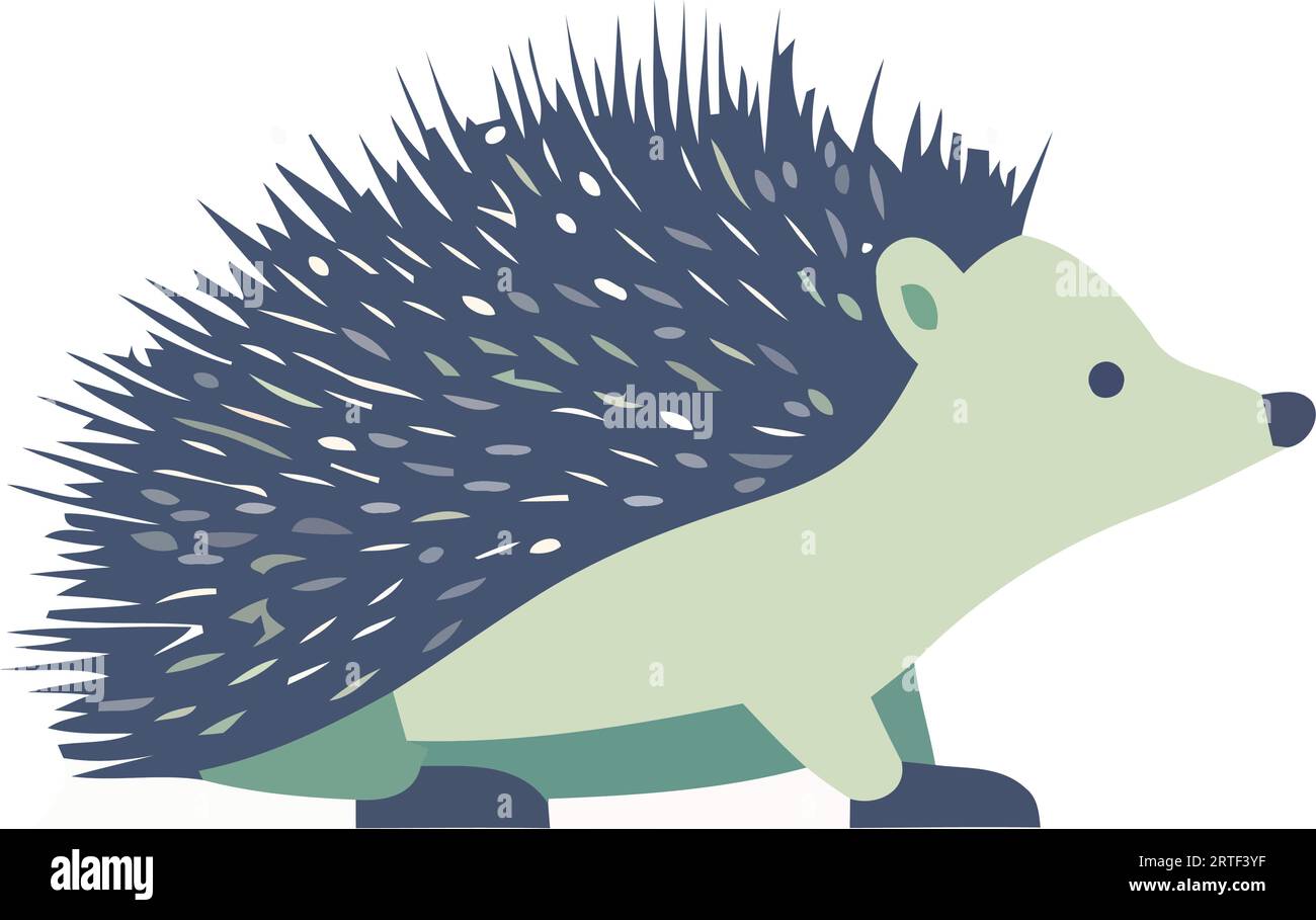 Cute hedgehog in autumn forest with sharp bristles Stock Vector Image ...