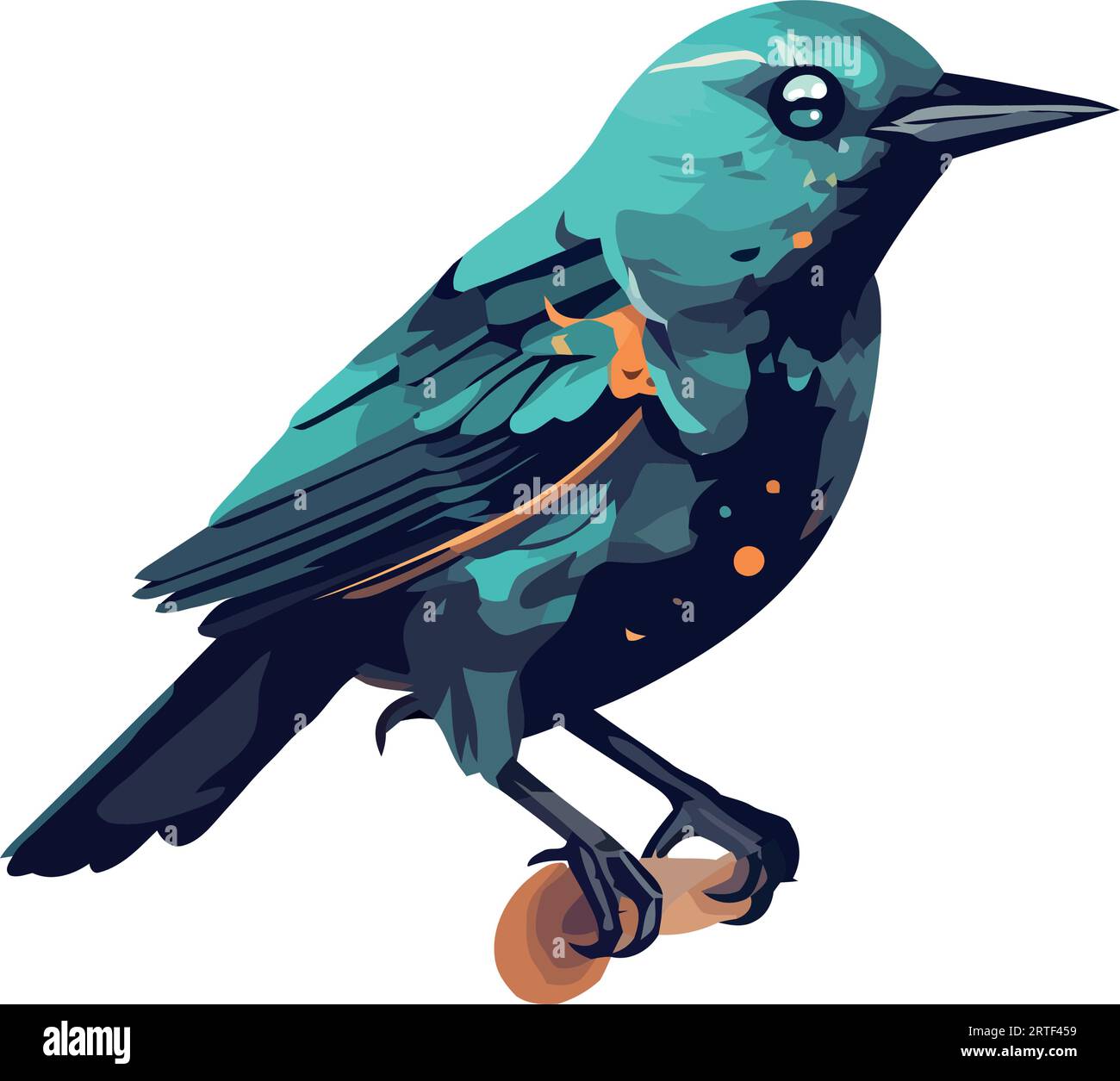 Cute cartoon bird flying with blue feathers Stock Vector Image & Art ...