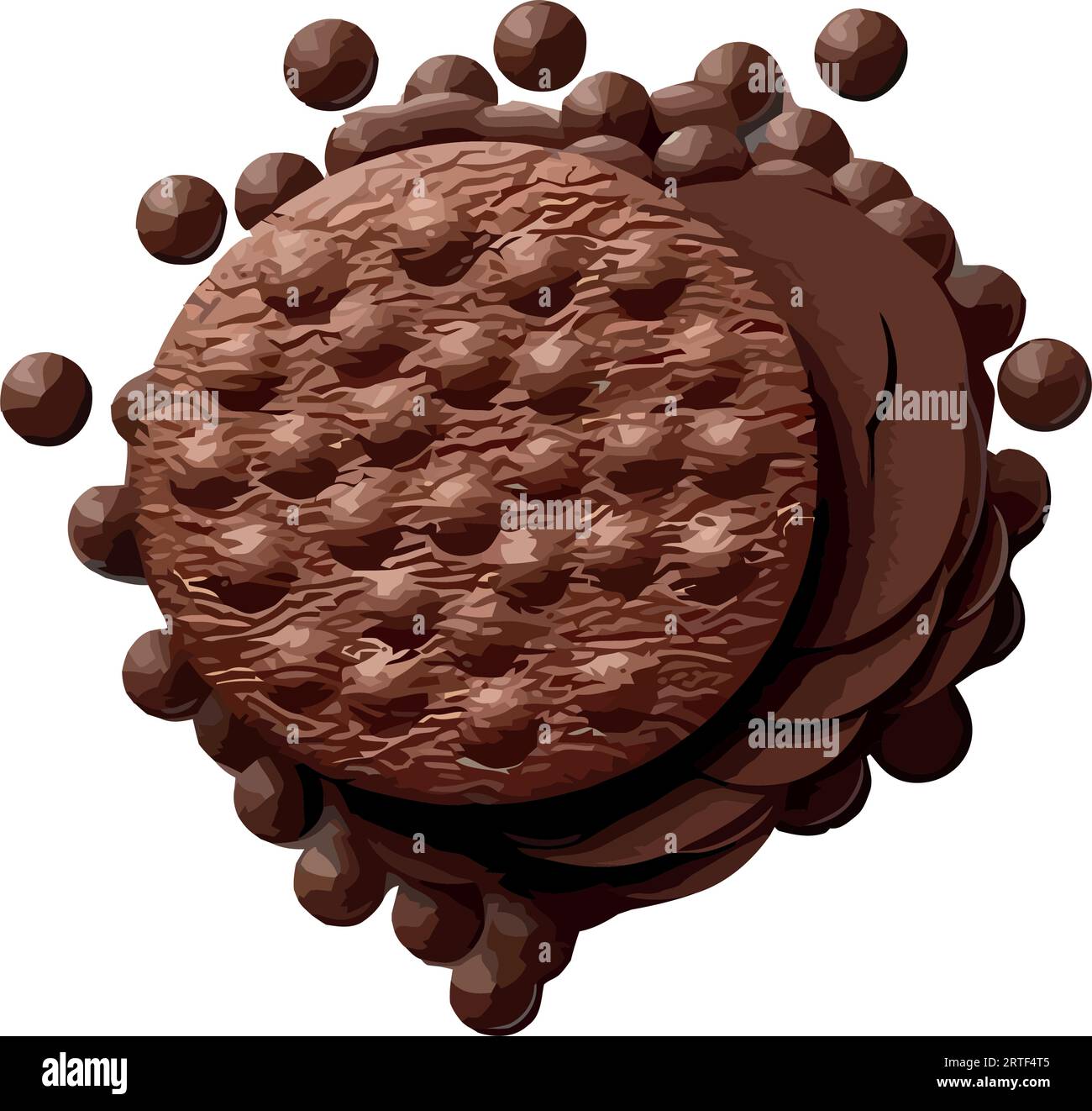 Organic chocolate ball, sweet snack, isolated illustration Stock Vector ...