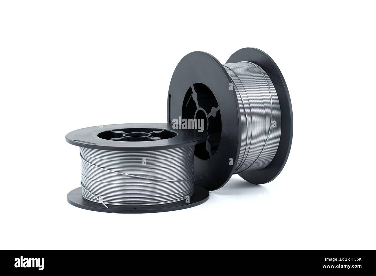 Flux cored welding wire for gasless welding isolated on white ...