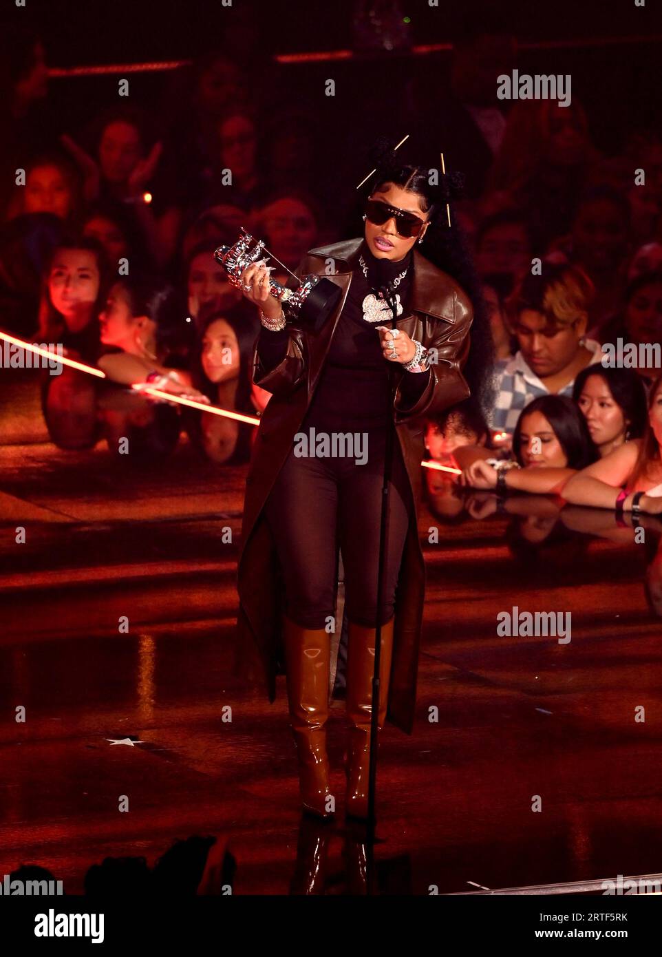 Nicki Minaj on stage after winning the Best Hip-Hop award for Super ...