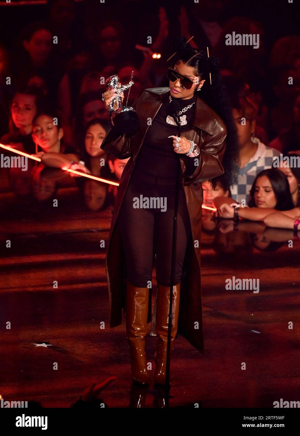 Nicki Minaj on stage after winning the Best Hip-Hop award for Super ...