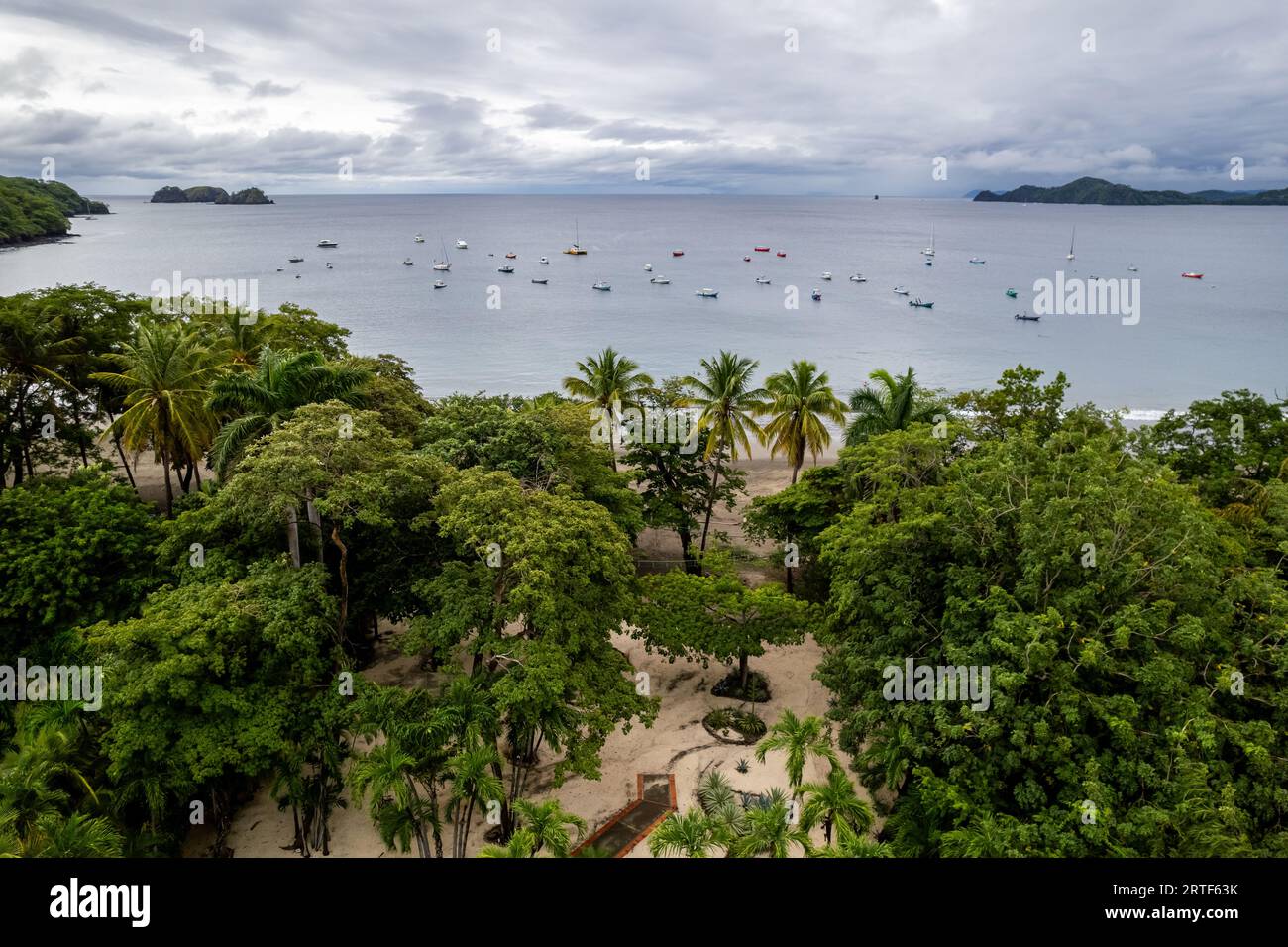 Beautiful aerial view of Playas del Coco, Hermosa Beach and its green ...