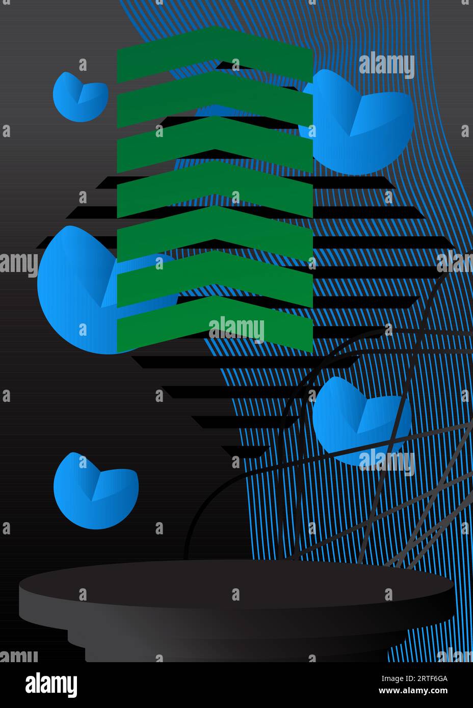 Green blue display stage Stock Vector Images - Alamy