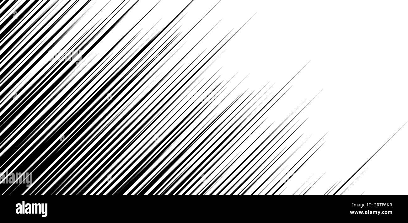 Straight speed lines pattern. Black and white diagonal stripes gradient. Abstract fast effect ...