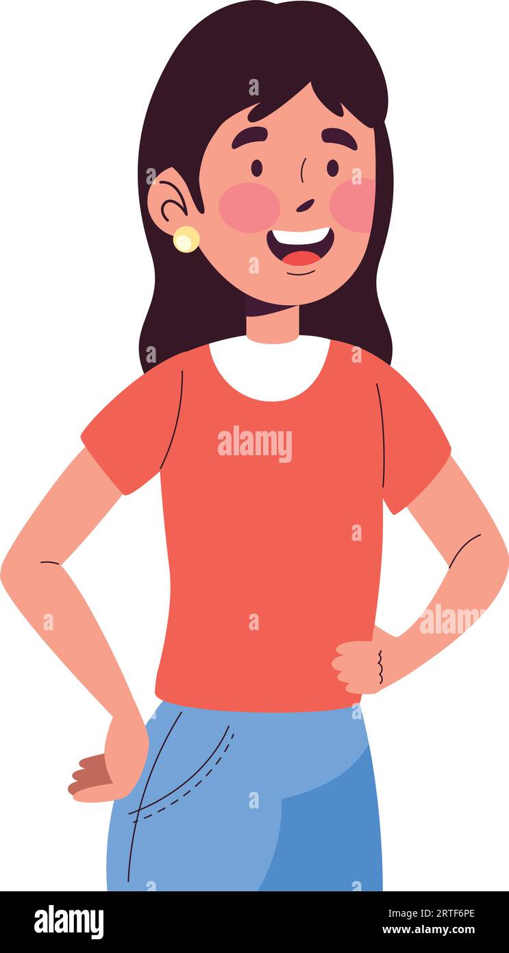 girl speaking character Stock Vector Image & Art - Alamy