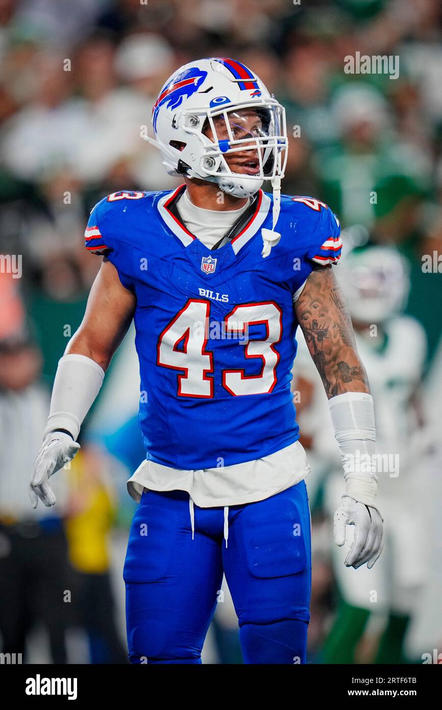 Buffalo Bills linebacker Terrel Bernard (43) looks to the sidelines ...