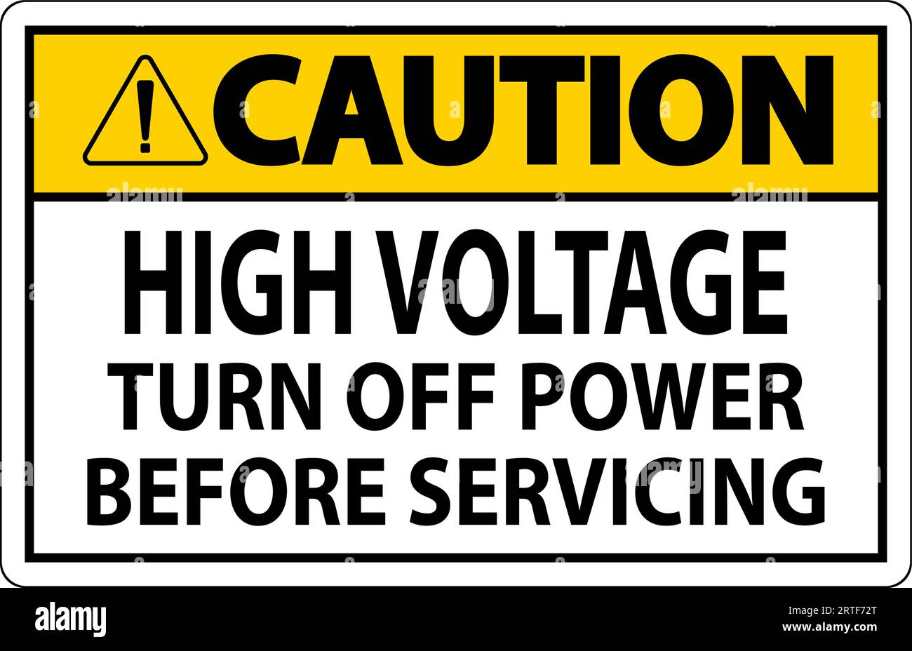 Caution Sign High Voltage Turn Off Power Before Servicing Stock Vector ...