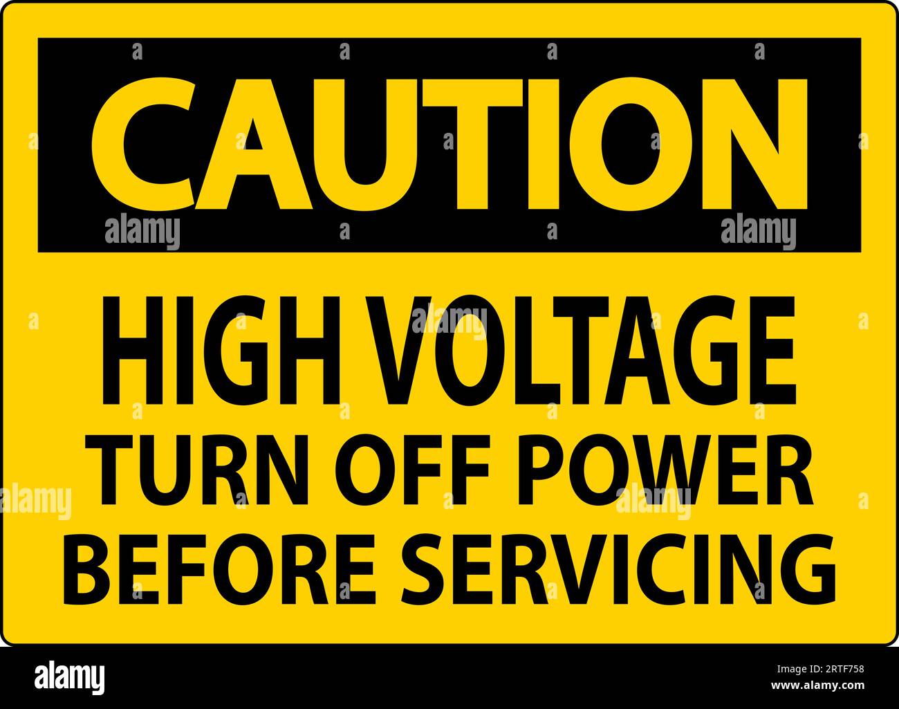 Caution Sign High Voltage Turn Off Power Before Servicing Stock Vector ...