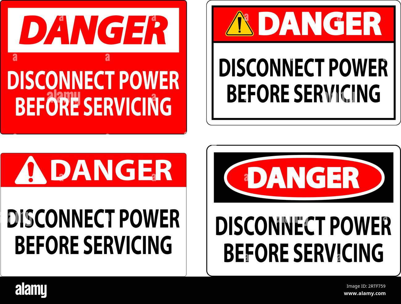 Danger Sign Disconnect Power Before Servicing Stock Vector Image & Art ...