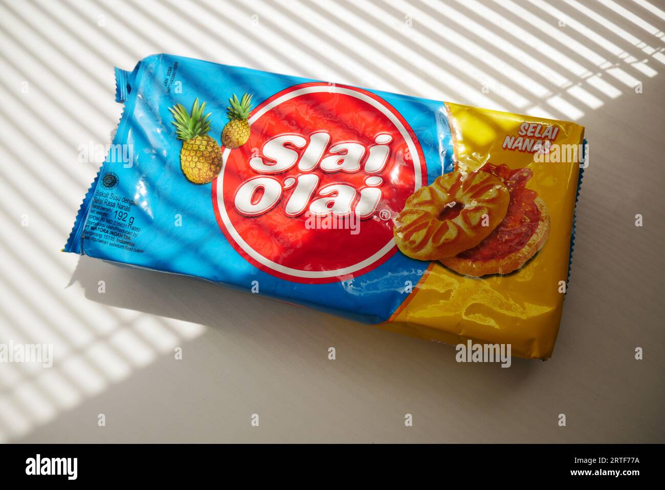 Nice sweet Slai olai Biscuits with pineapple jam isolated on white ...