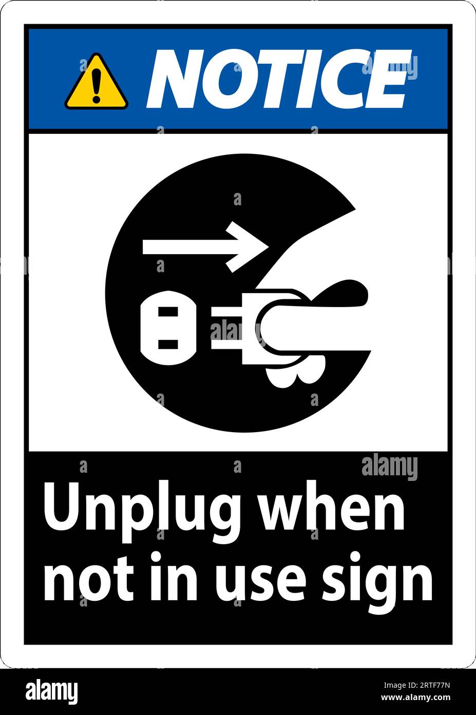 Notice Unplug When Not In Use Symbol Sign Stock Vector Image & Art - Alamy