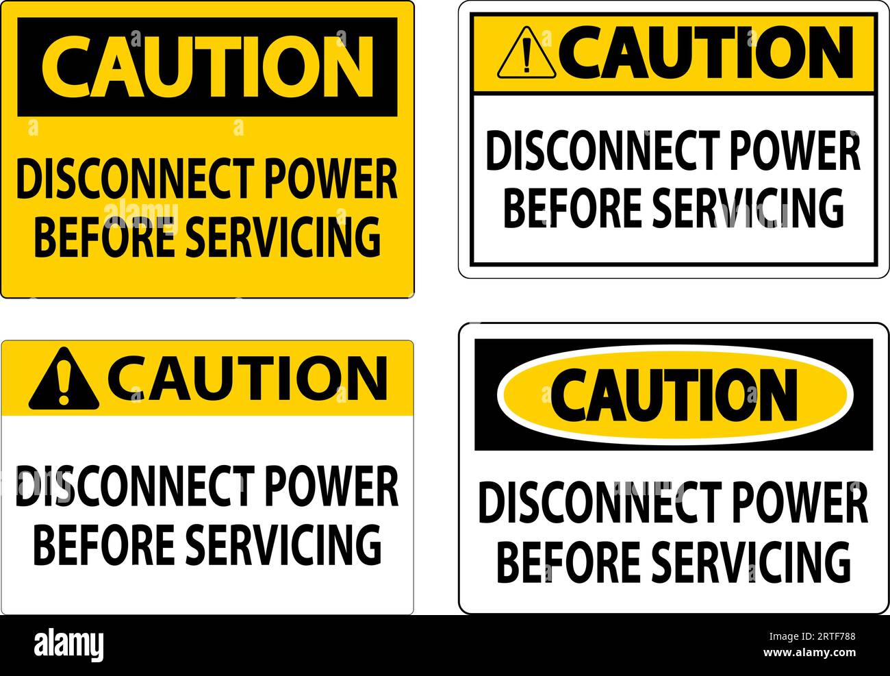 Caution Sign Disconnect Power Before Servicing Stock Vector Image & Art ...