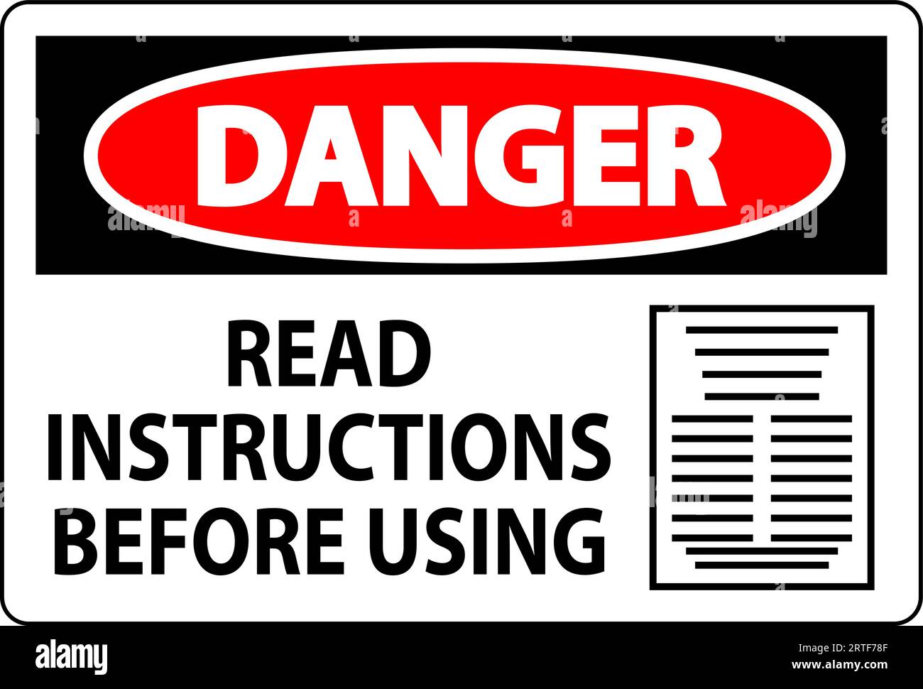 Danger Machine Sign Read Instructions Before Using Stock Vector Image ...