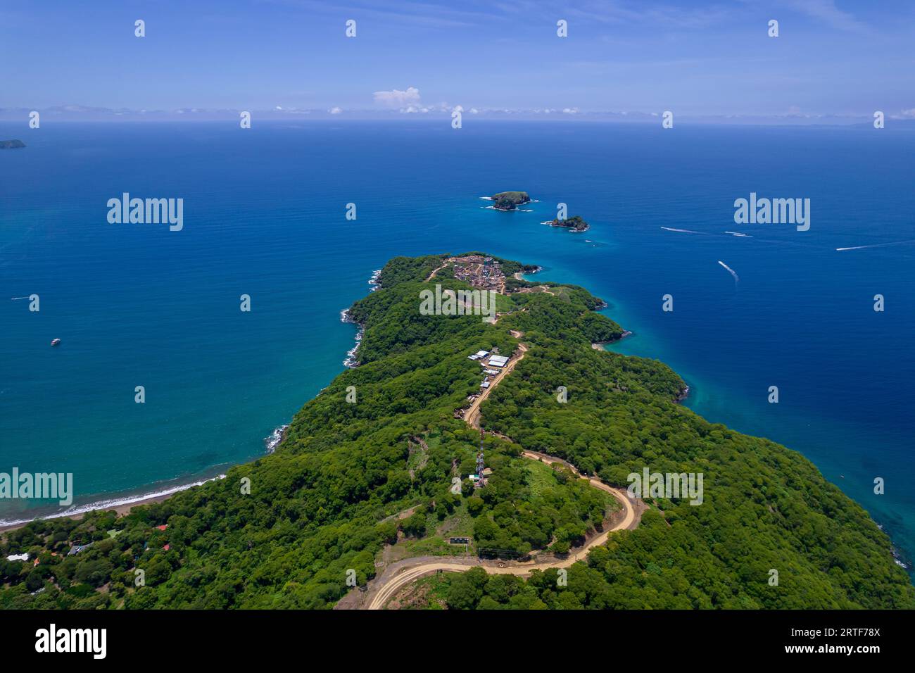 Beautiful aerial view of Playas del Coco, Hermosa Beach and its green ...