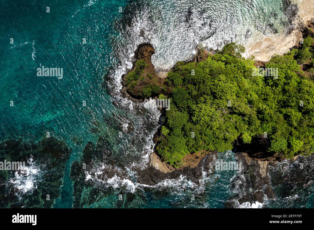 Beautiful aerial view of Playas del Coco, Hermosa Beach and its green ...