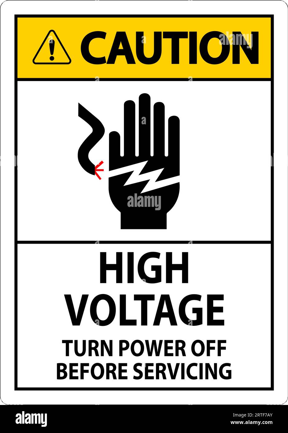 Caution Sign High Voltage - Turn Power Off Before Servicing Stock ...