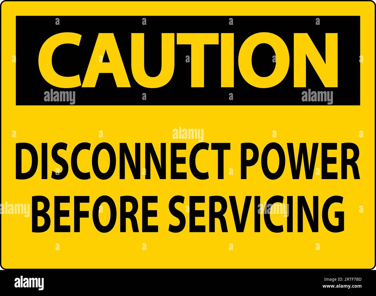 Caution Sign Disconnect Power Before Servicing Stock Vector Image & Art ...