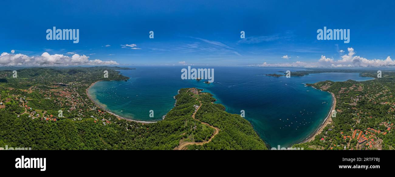 Beautiful aerial view of Playas del Coco, Hermosa Beach and its green ...