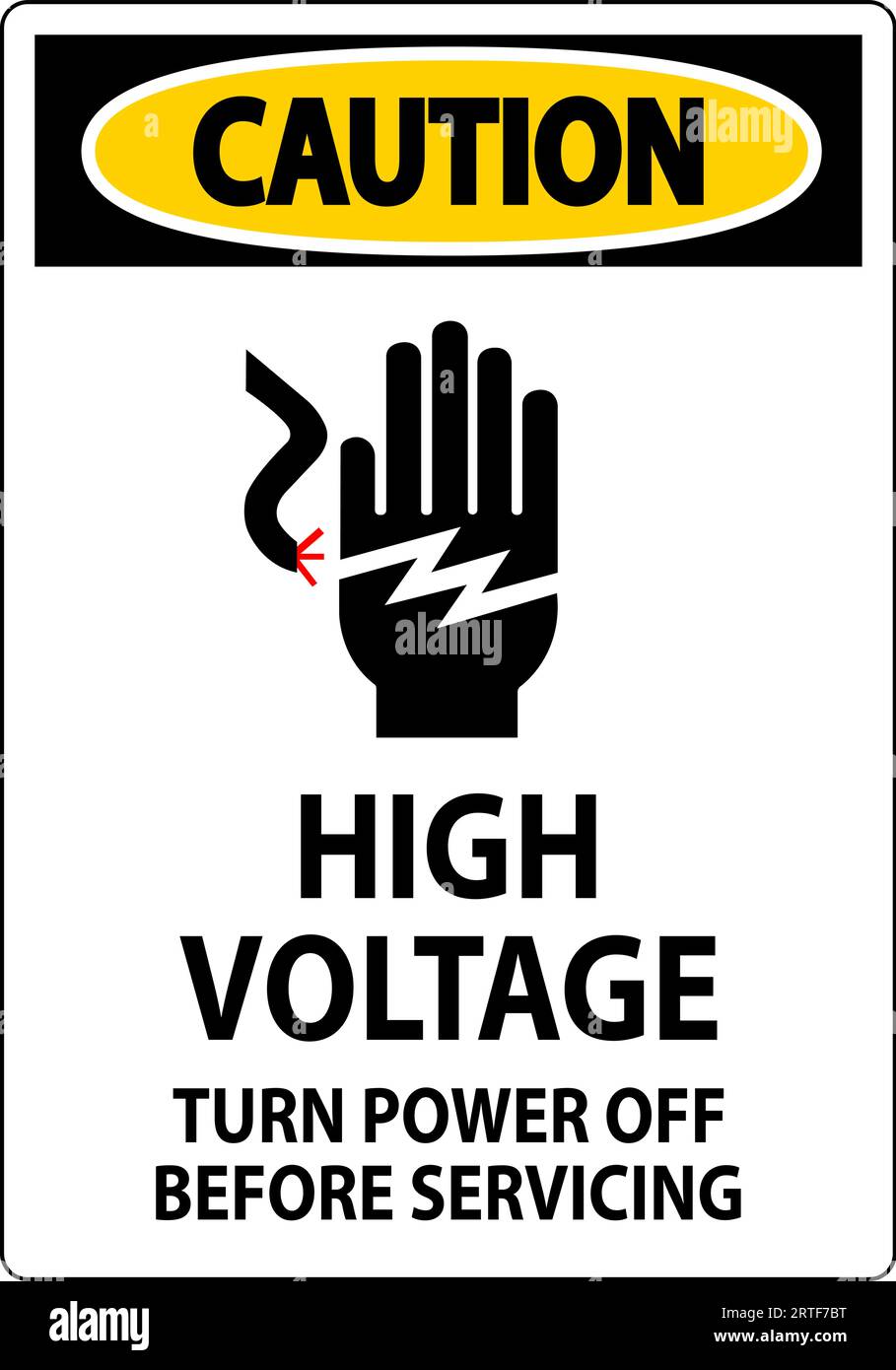 Caution Sign High Voltage - Turn Power Off Before Servicing Stock ...