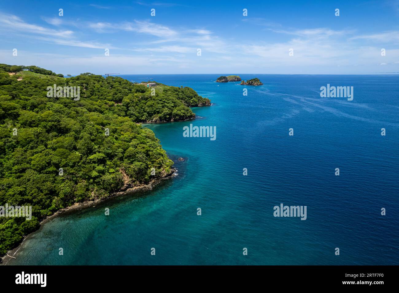 Beautiful aerial view of Playas del Coco, Hermosa Beach and its green ...