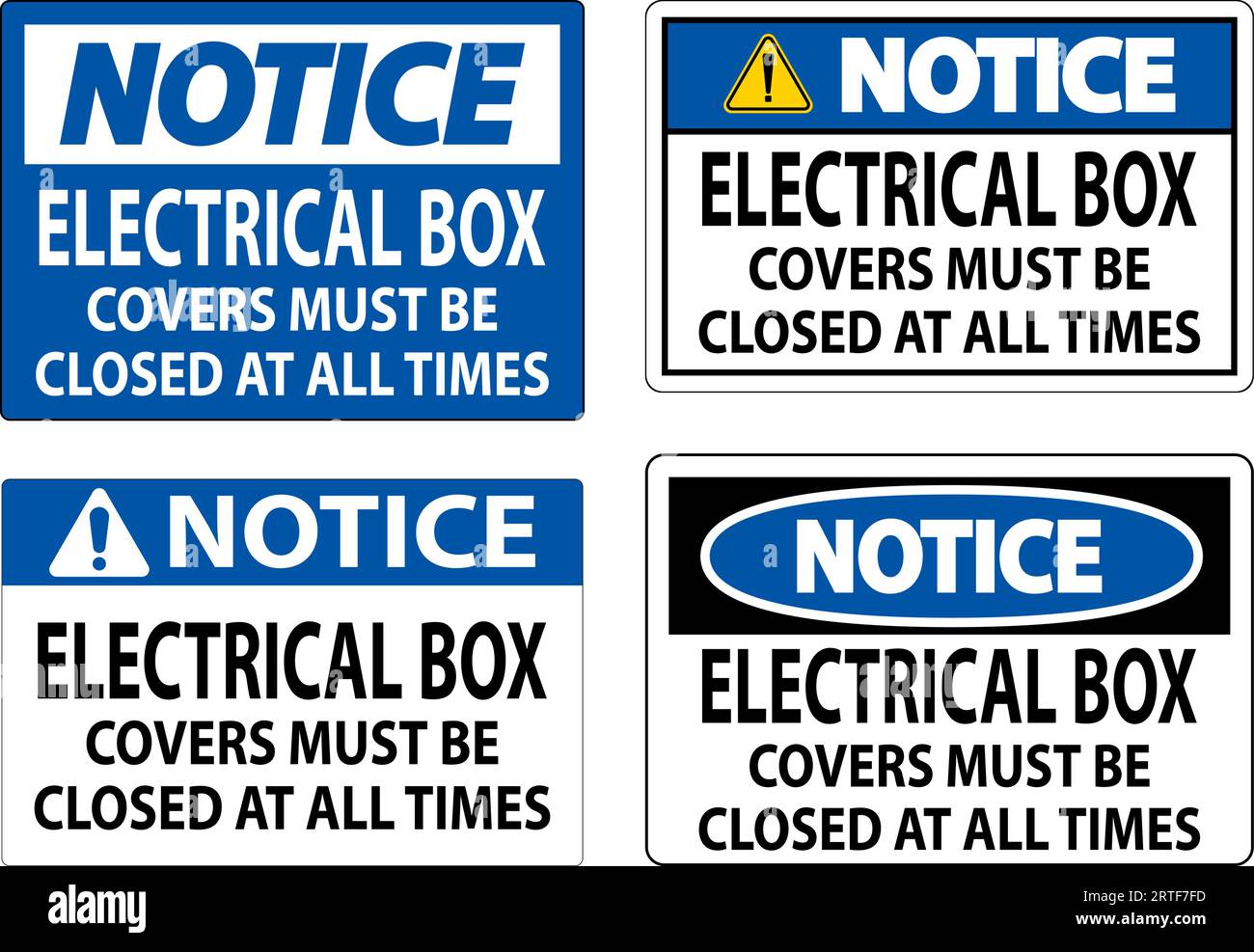Notice Sign Electrical Box Covers Must Be Closed At All Times Stock ...