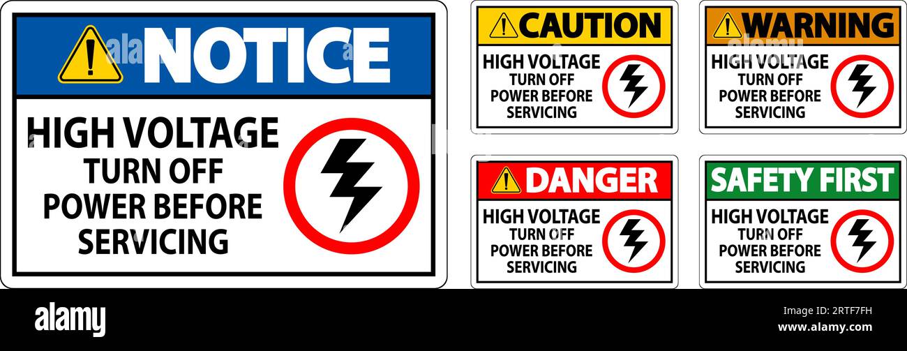 Danger Sign High Voltage - Turn Off Power Before Servicing Stock Vector ...