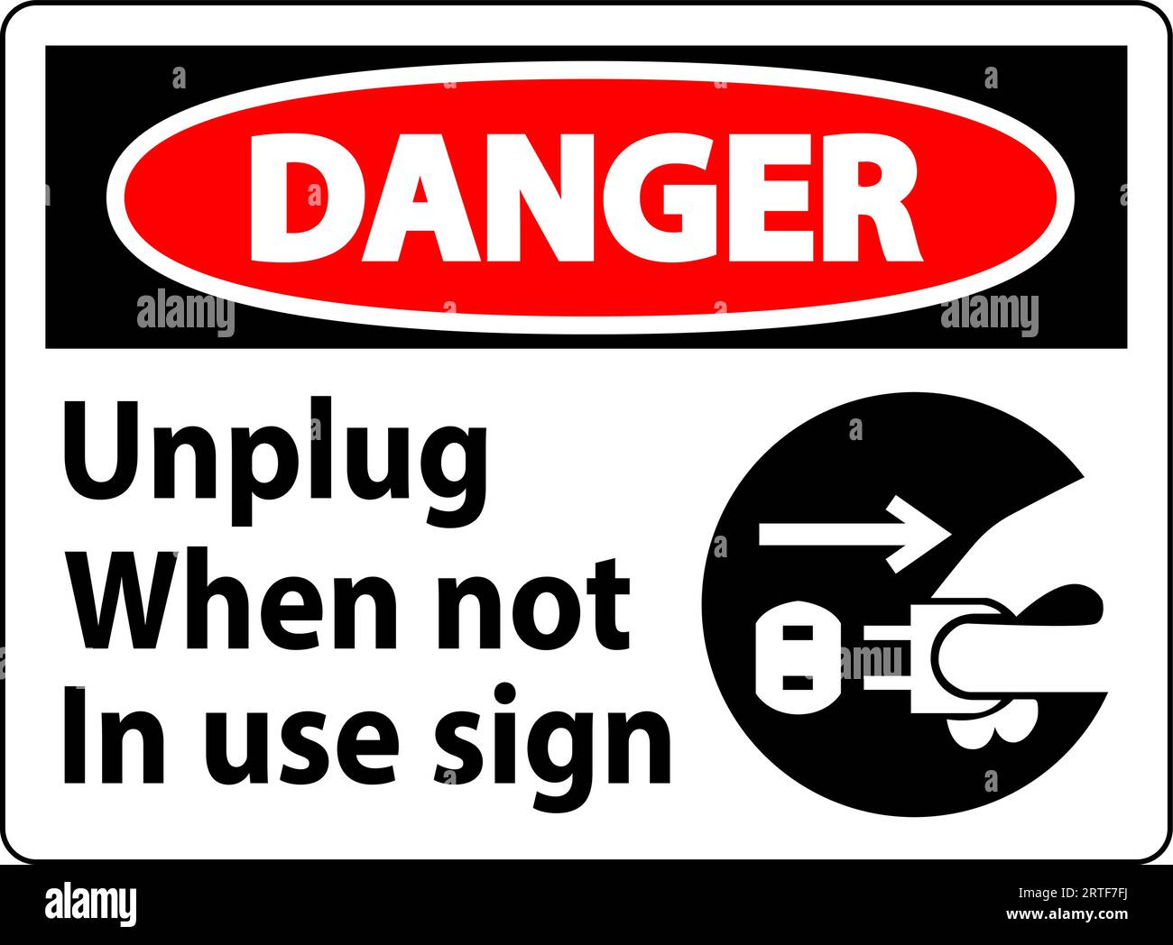 Danger Unplug When Not In Use Symbol Sign Stock Vector Image & Art - Alamy