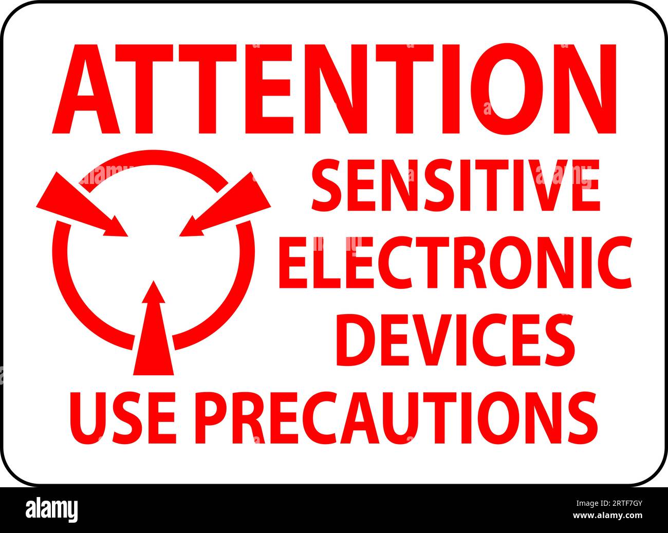 Static Warning Sign Attention - Sensitive Electronic Devices Use ...