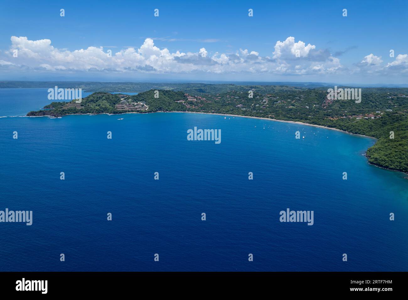 Beautiful aerial view of Playas del Coco, Hermosa Beach and its green ...