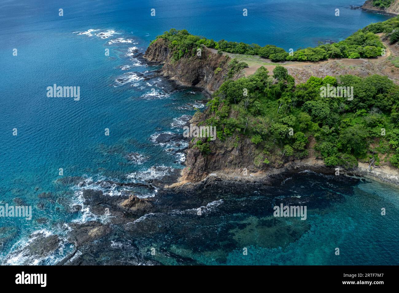 Beautiful aerial view of Playas del Coco, Hermosa Beach and its green ...