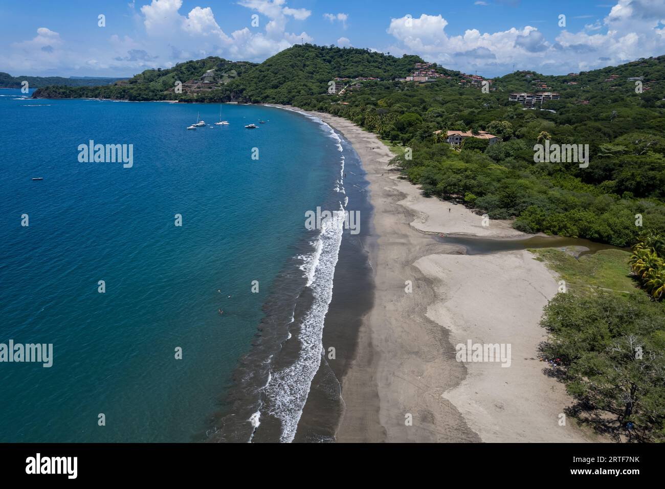 Beautiful aerial view of Playas del Coco, Hermosa Beach and its green ...