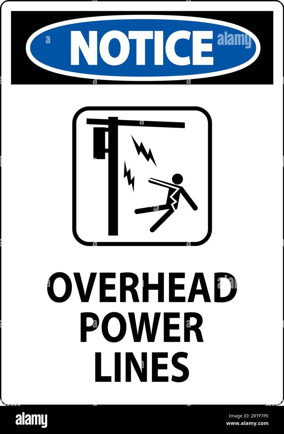 Notice Sign Overhead Power Lines Stock Vector Image & Art - Alamy