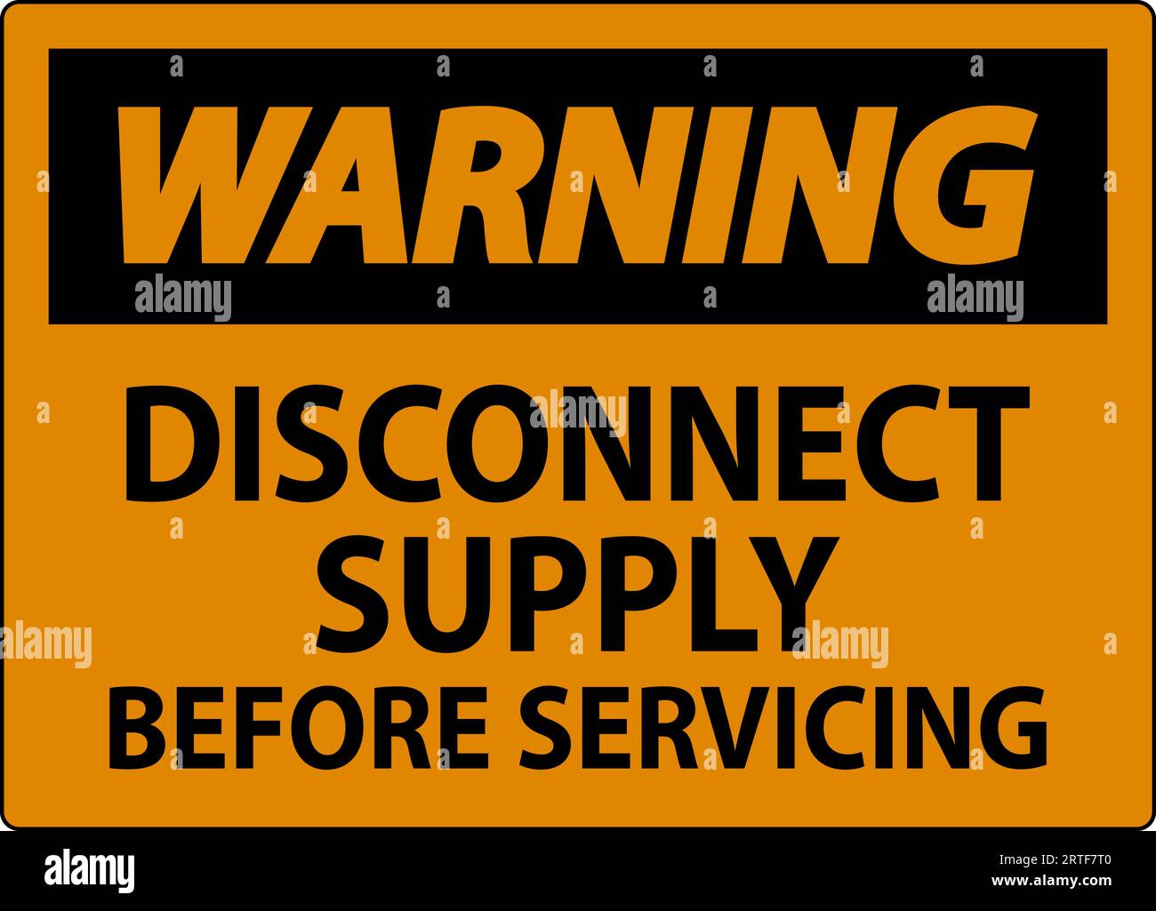 Warning Sign Disconnect Supply Before Servicing Sign Stock Vector Image ...