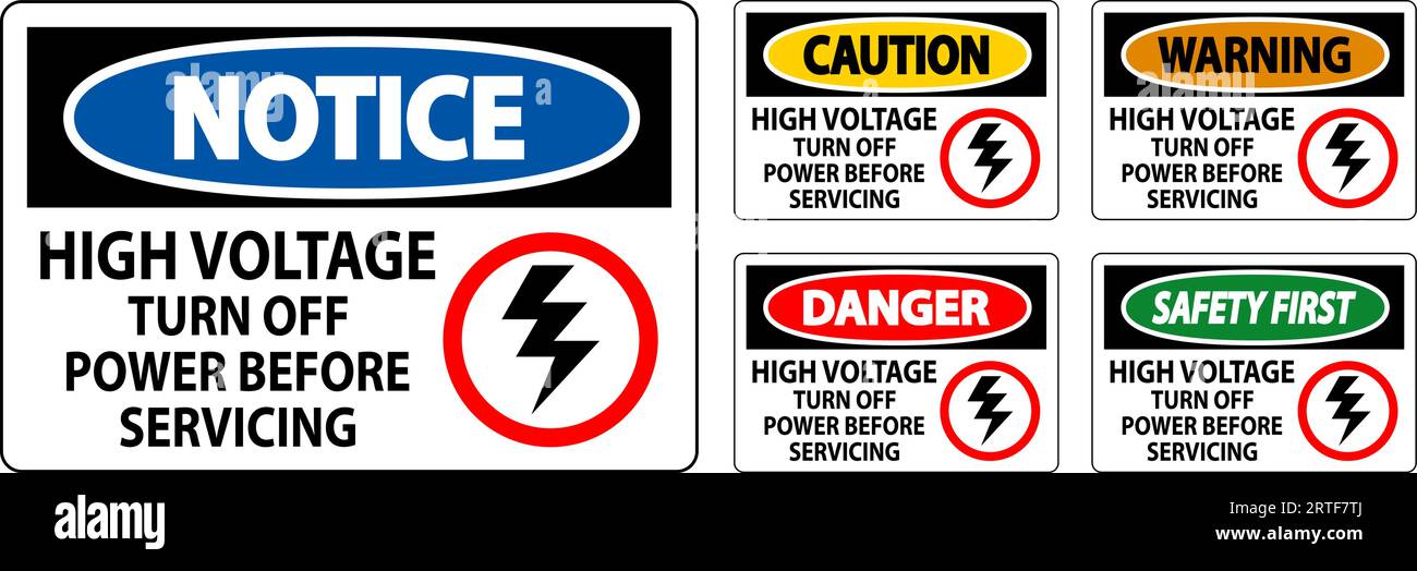 Danger Sign High Voltage - Turn Off Power Before Servicing Stock Vector ...