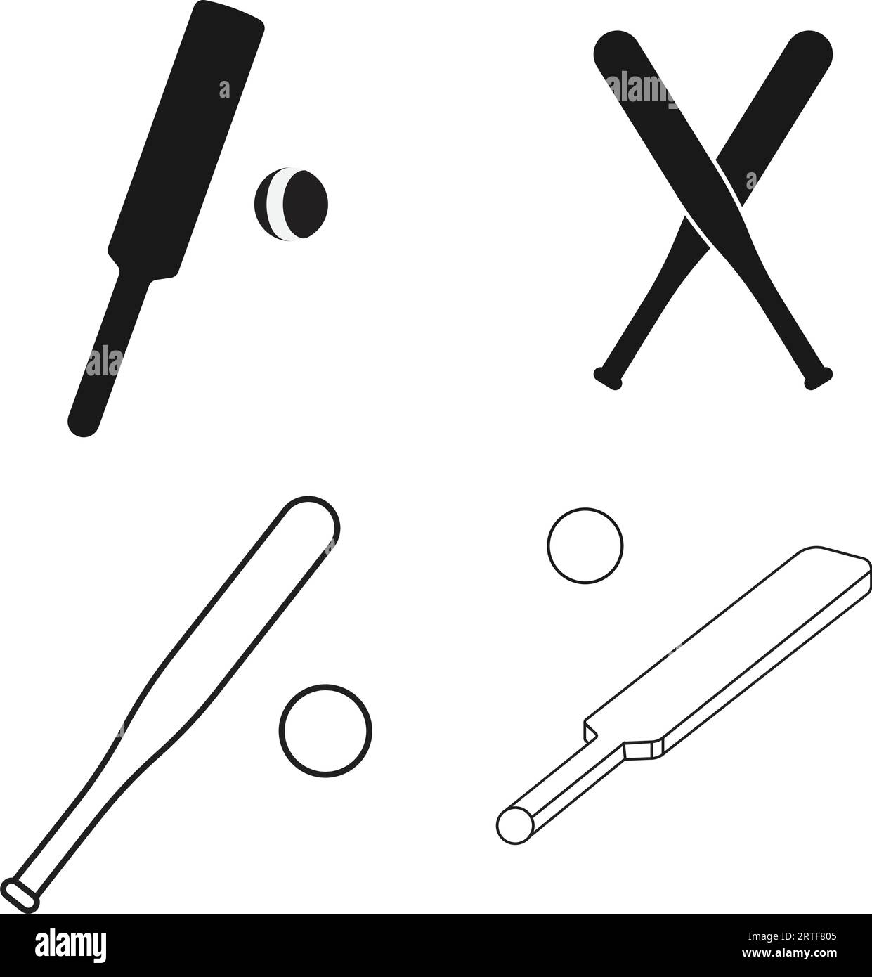 Cricket bat Stock Vector Images - Alamy