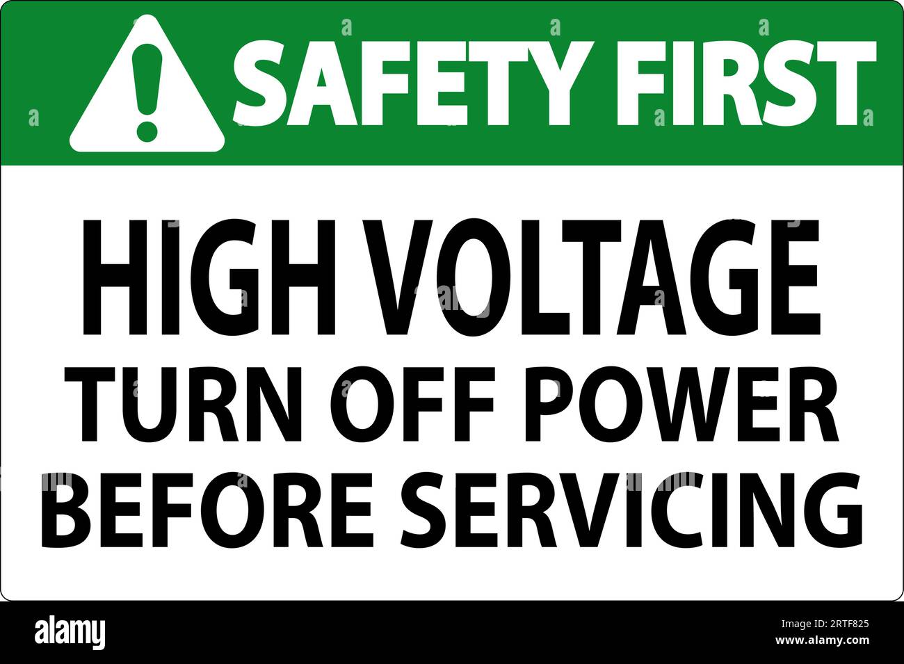 Safety First Sign High Voltage Turn Off Power Before Servicing Stock ...