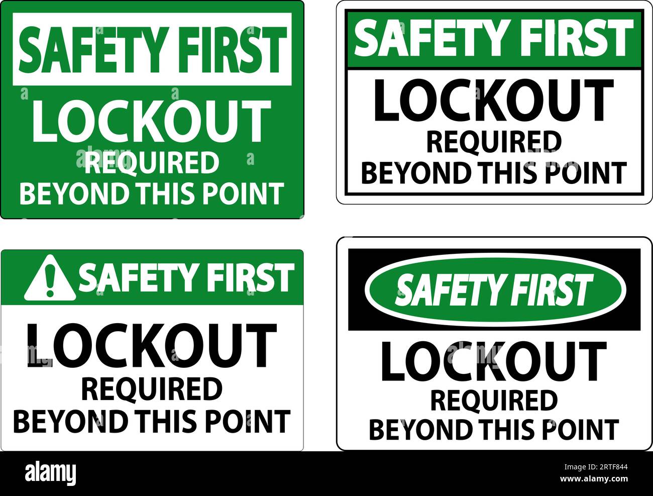 Safety First Sign, Lockout Required Beyond This Point Stock Vector ...