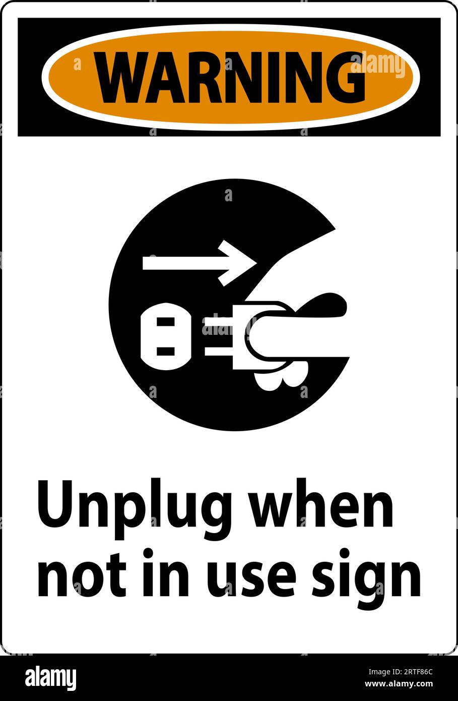 Warning Unplug When Not In Use Symbol Sign Stock Vector Image & Art - Alamy