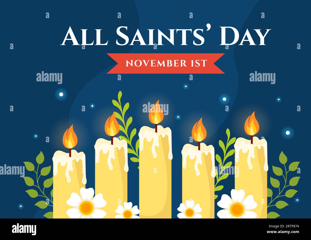 All Saints Day Vector Illustration on 1st November with for the All Souls Remembrance ...
